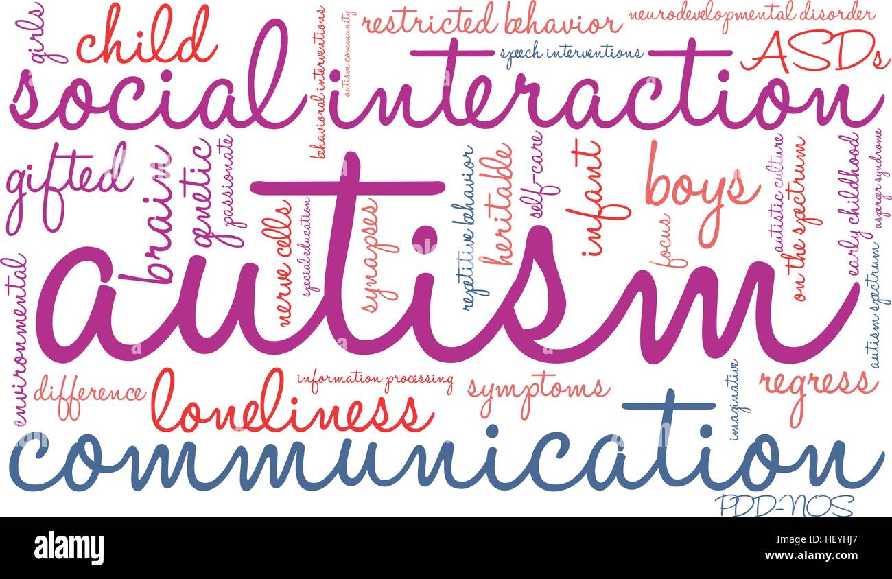 Autism word cloud on a white background Stock Vector Image & Art - Alamy