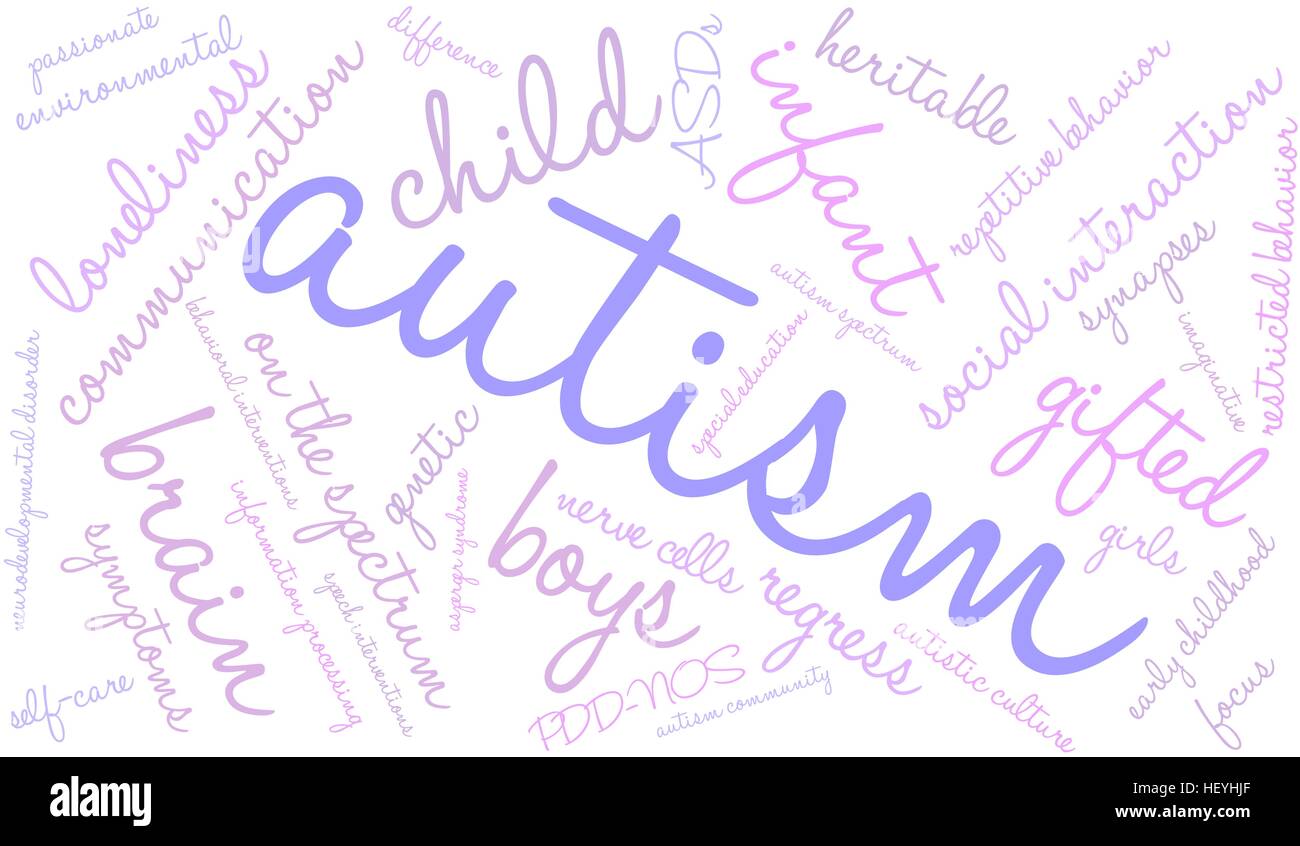 Autism word cloud on a white background Stock Vector Image & Art - Alamy
