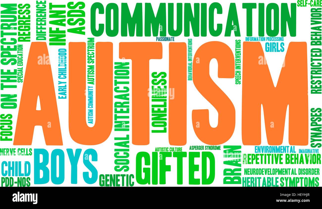 Autism word cloud on a white background Stock Vector Image & Art - Alamy