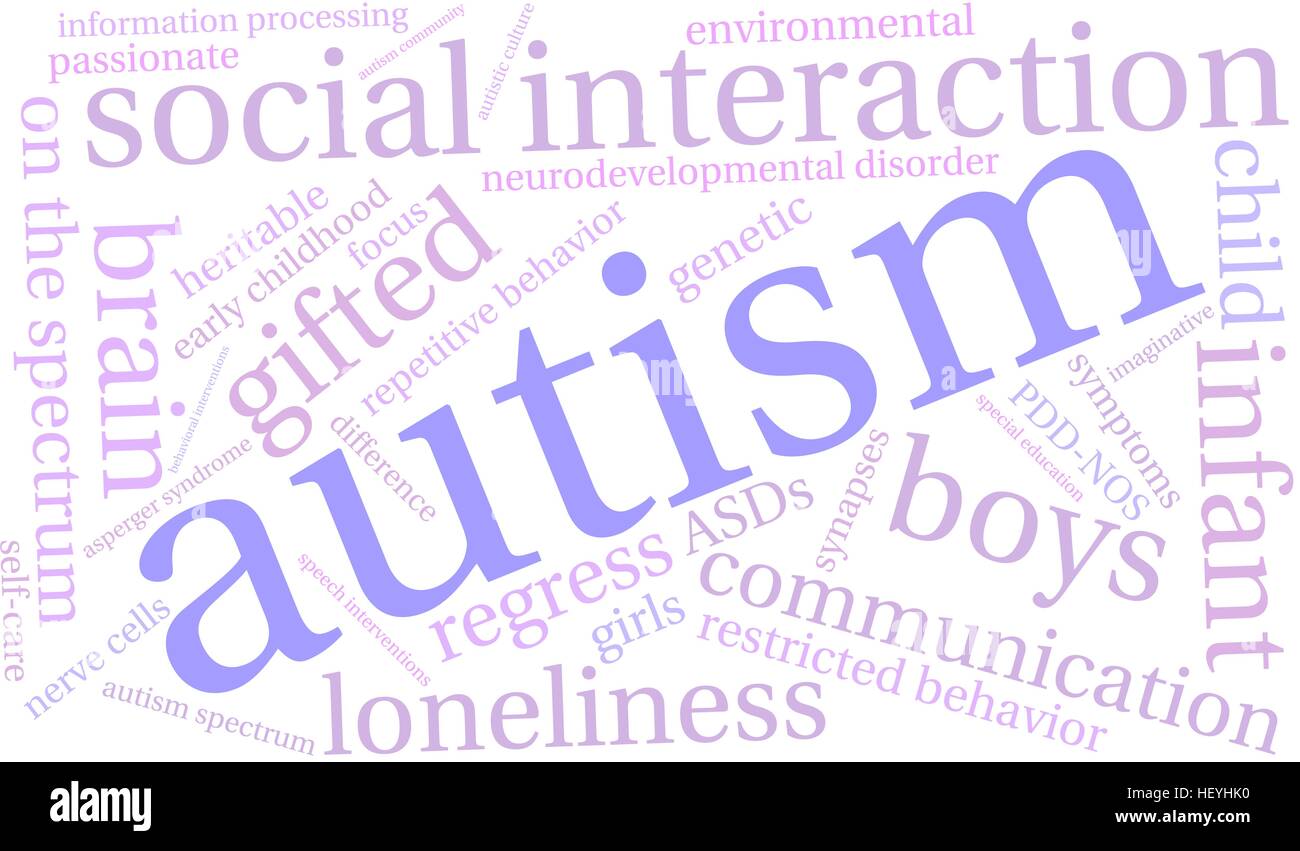 Autism word cloud on a white background Stock Vector Image & Art - Alamy
