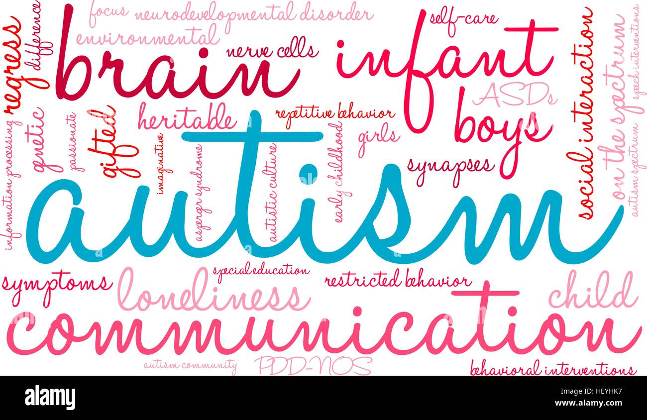 Autism word cloud on a white background Stock Vector Image & Art - Alamy