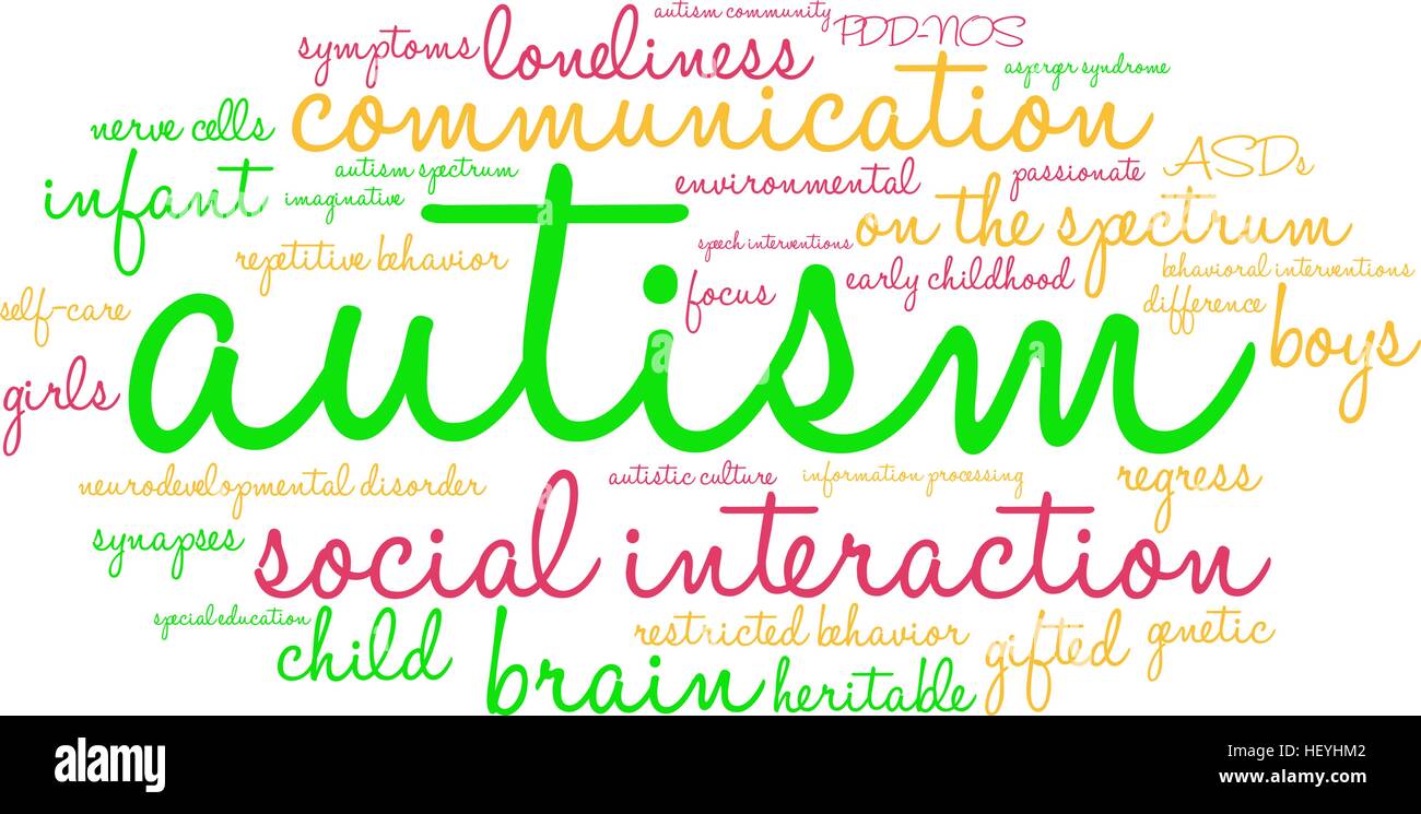Autism word cloud on a white background Stock Vector Image & Art - Alamy