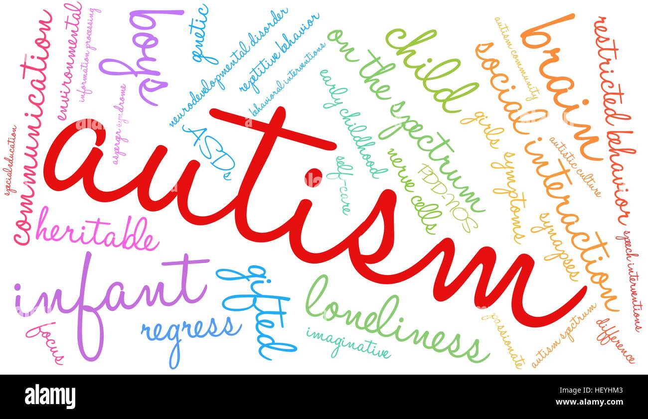 Autism word cloud on a white background Stock Vector Image & Art - Alamy