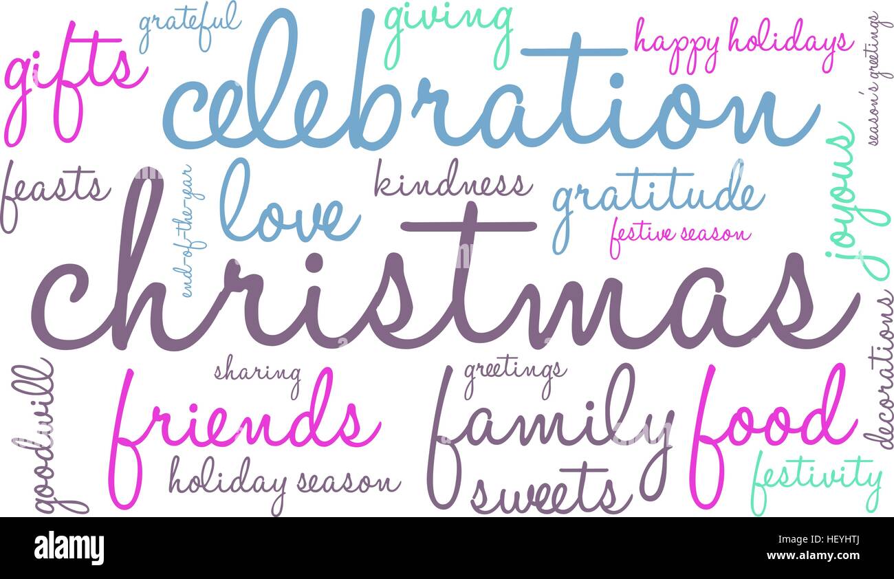 Christmas word cloud on a white background Stock Vector Image & Art - Alamy
