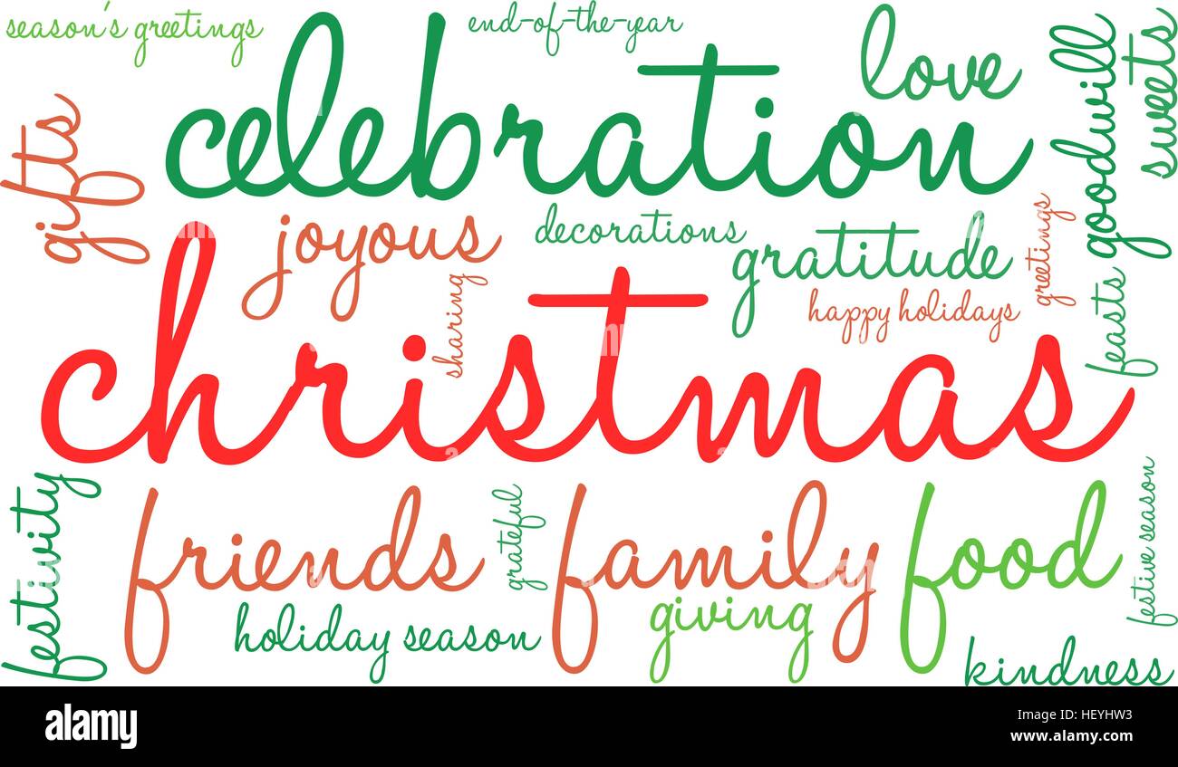 Christmas word cloud on a white background Stock Vector Image & Art - Alamy