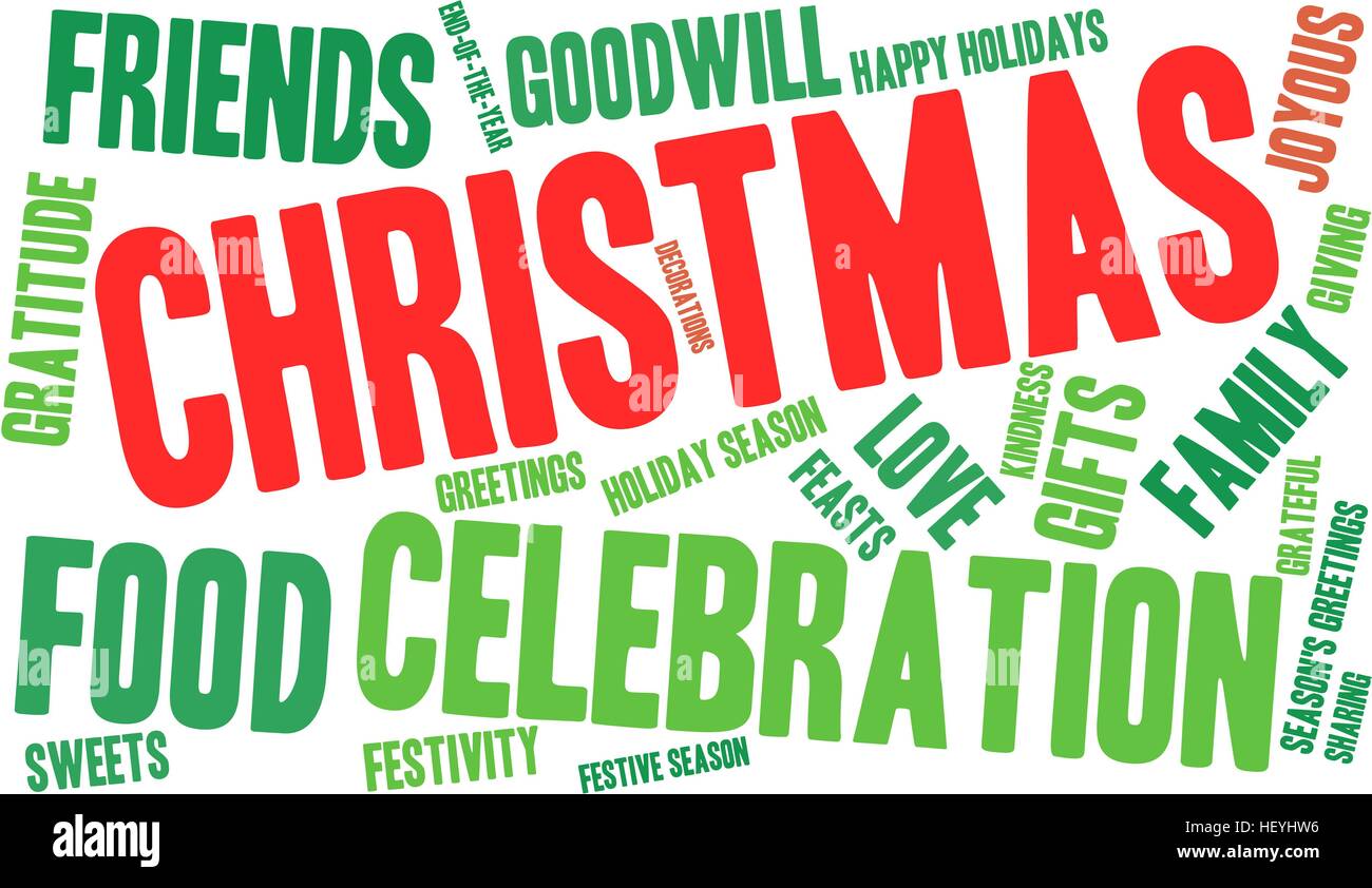 Christmas word cloud on a white background Stock Vector Image & Art - Alamy