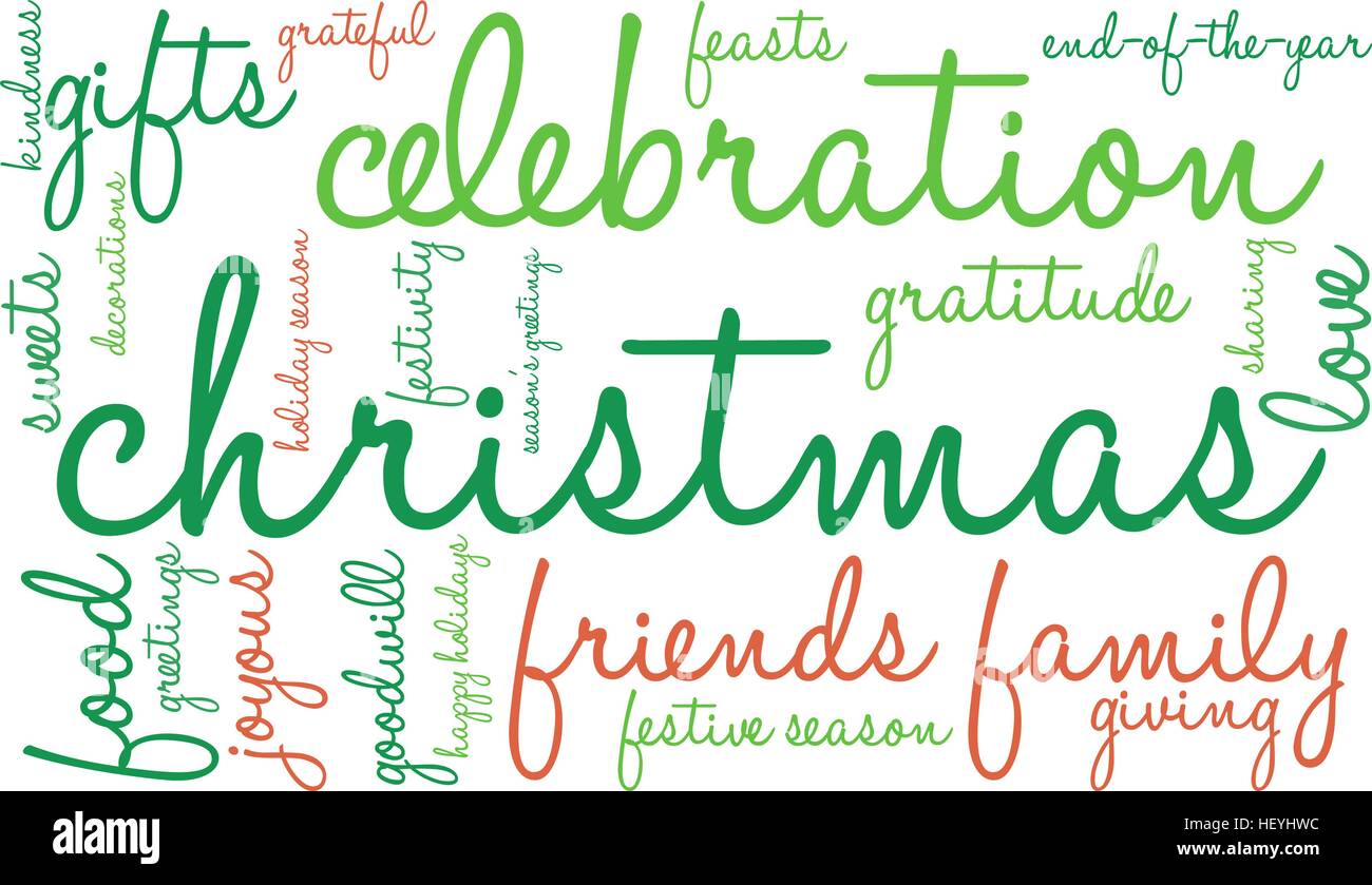 Christmas word cloud on a white background Stock Vector Image & Art - Alamy