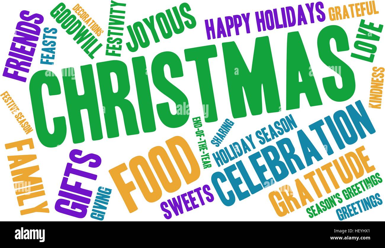 Christmas word cloud on a white background Stock Vector Image & Art - Alamy