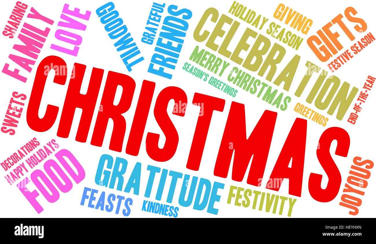 Christmas word cloud on a white background Stock Vector Image & Art - Alamy