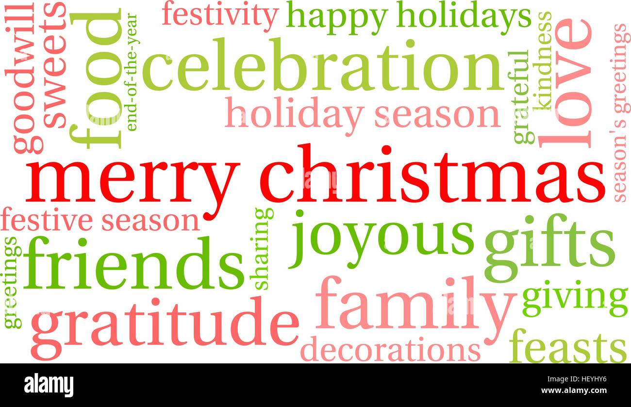 Merry Christmas word cloud on a white background Stock Vector Image ...