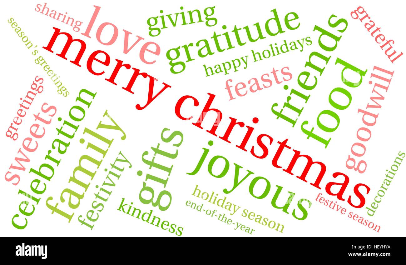 Merry Christmas word cloud on a white background Stock Vector Image ...