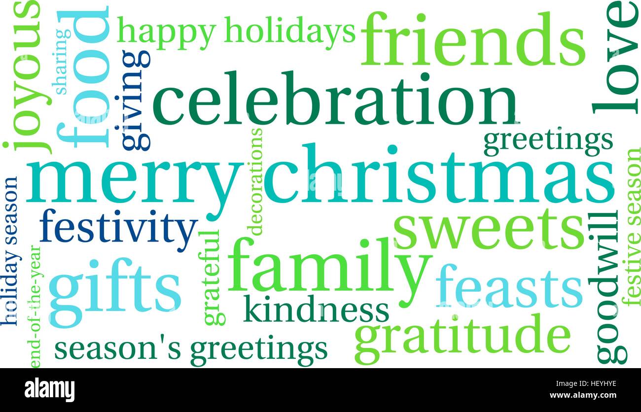 Merry Christmas word cloud on a white background Stock Vector Image ...