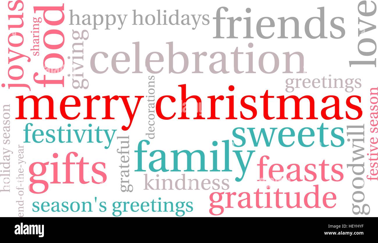 Merry Christmas word cloud on a white background Stock Vector Image ...