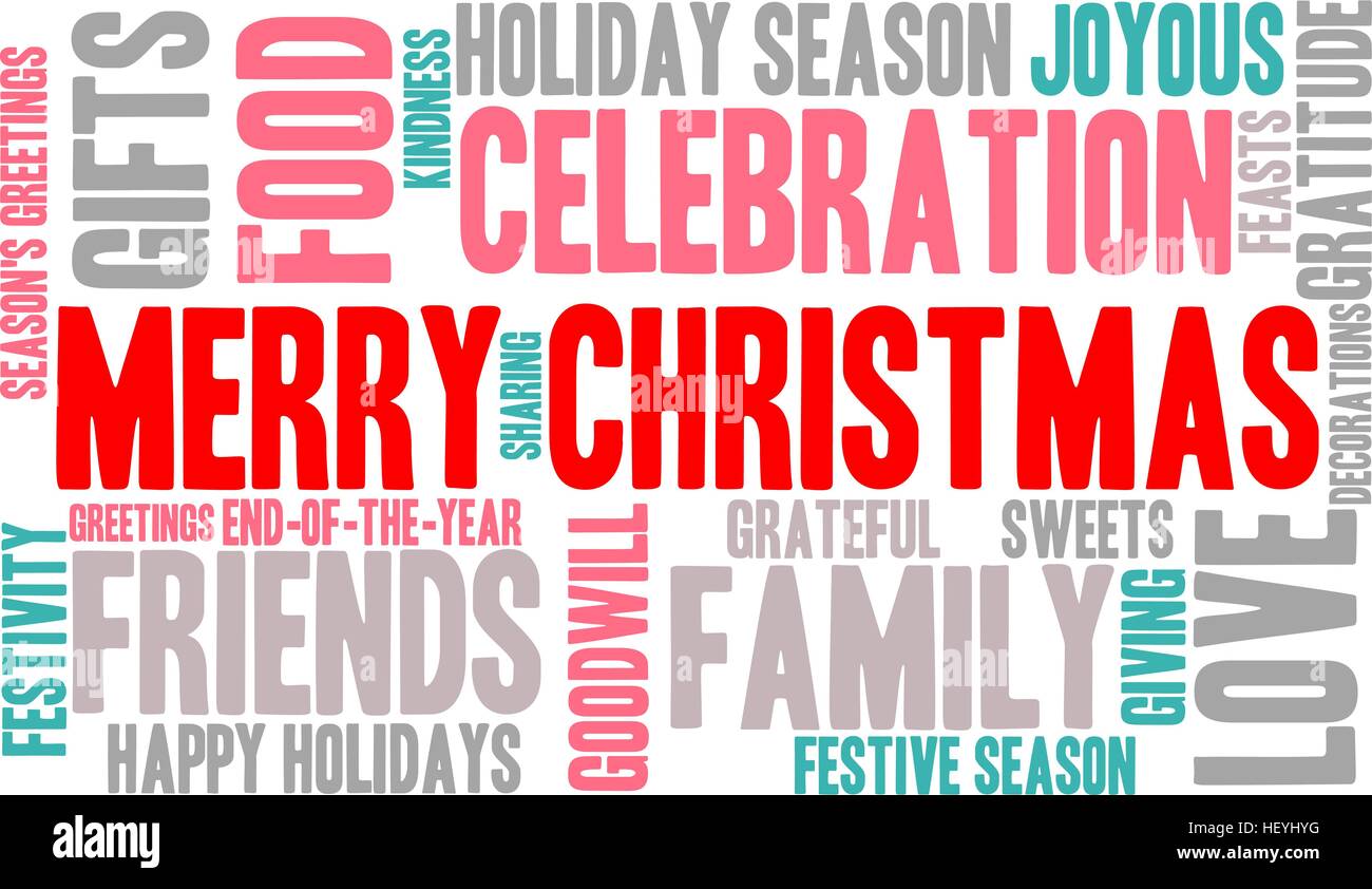 Merry Christmas word cloud on a white background Stock Vector Image ...