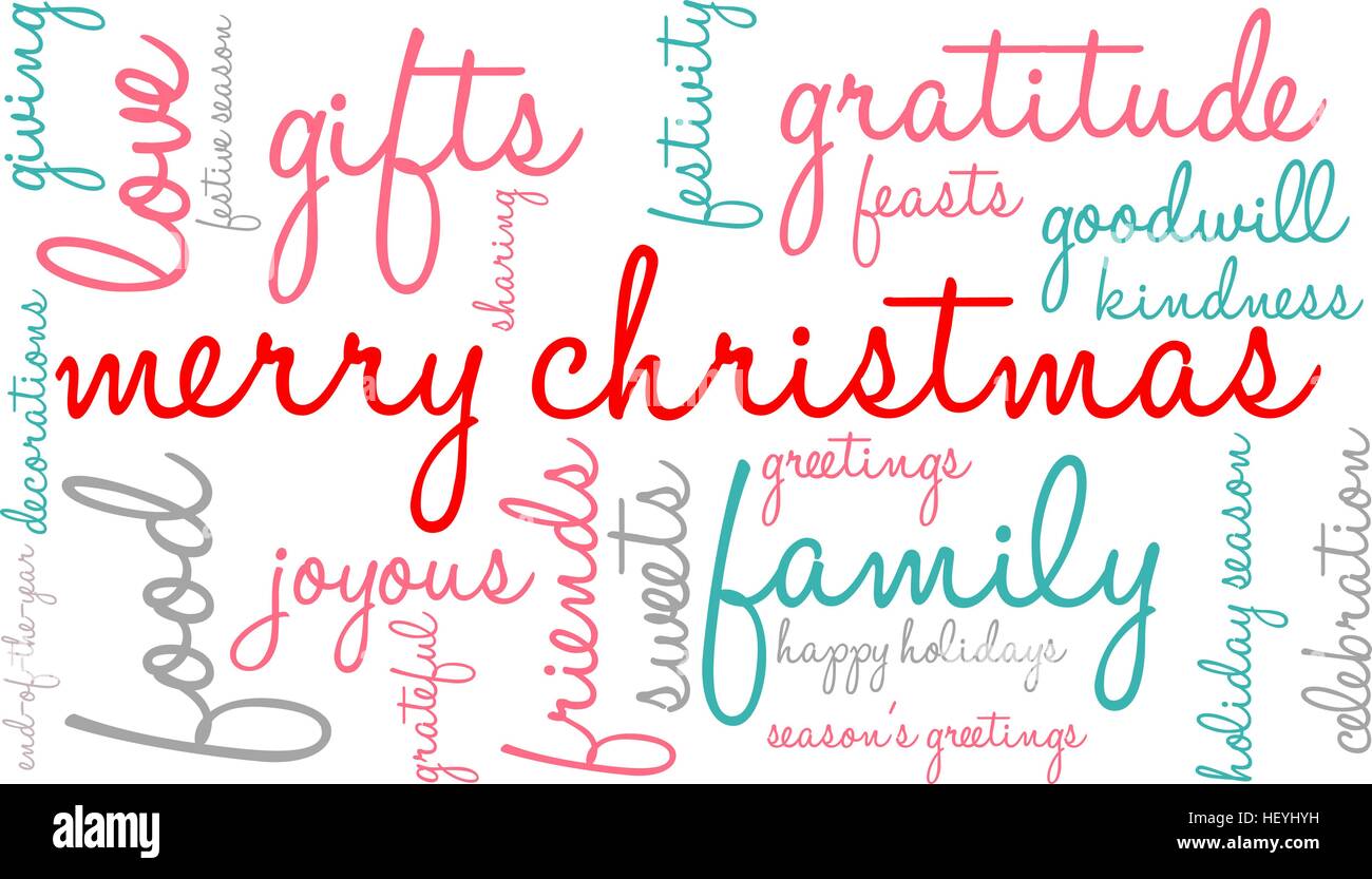 Merry Christmas word cloud on a white background Stock Vector Image ...