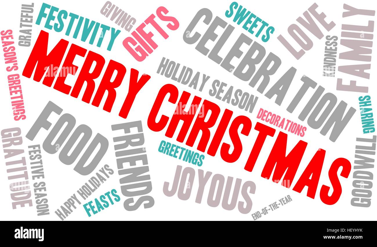 Merry Christmas word cloud on a white background Stock Vector Image ...