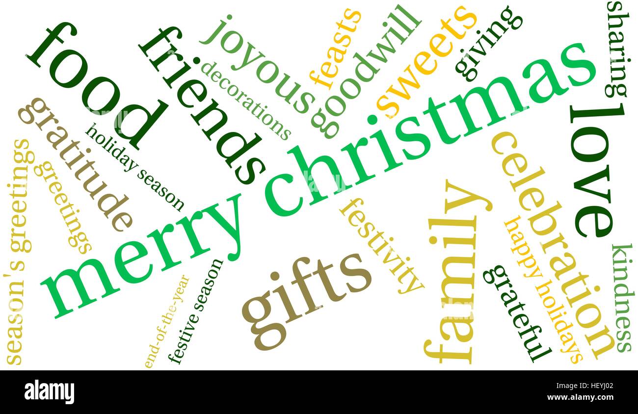 Merry Christmas word cloud on a white background Stock Vector Image ...