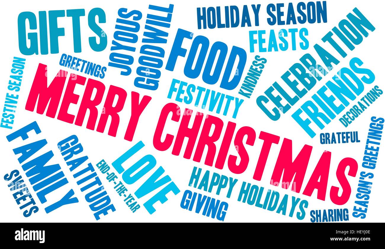 Merry Christmas word cloud on a white background Stock Vector Image ...
