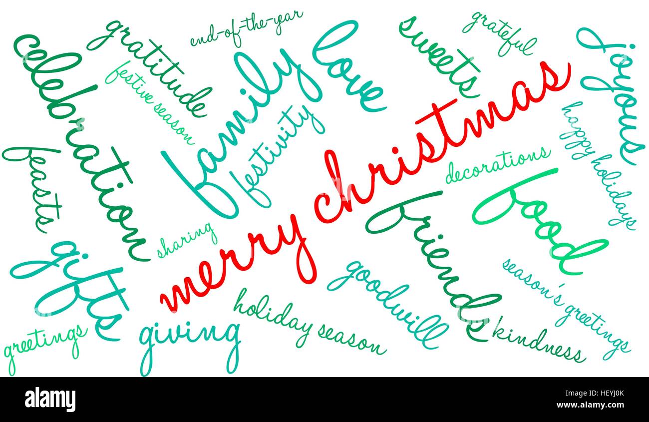 Merry Christmas word cloud on a white background Stock Vector Image ...