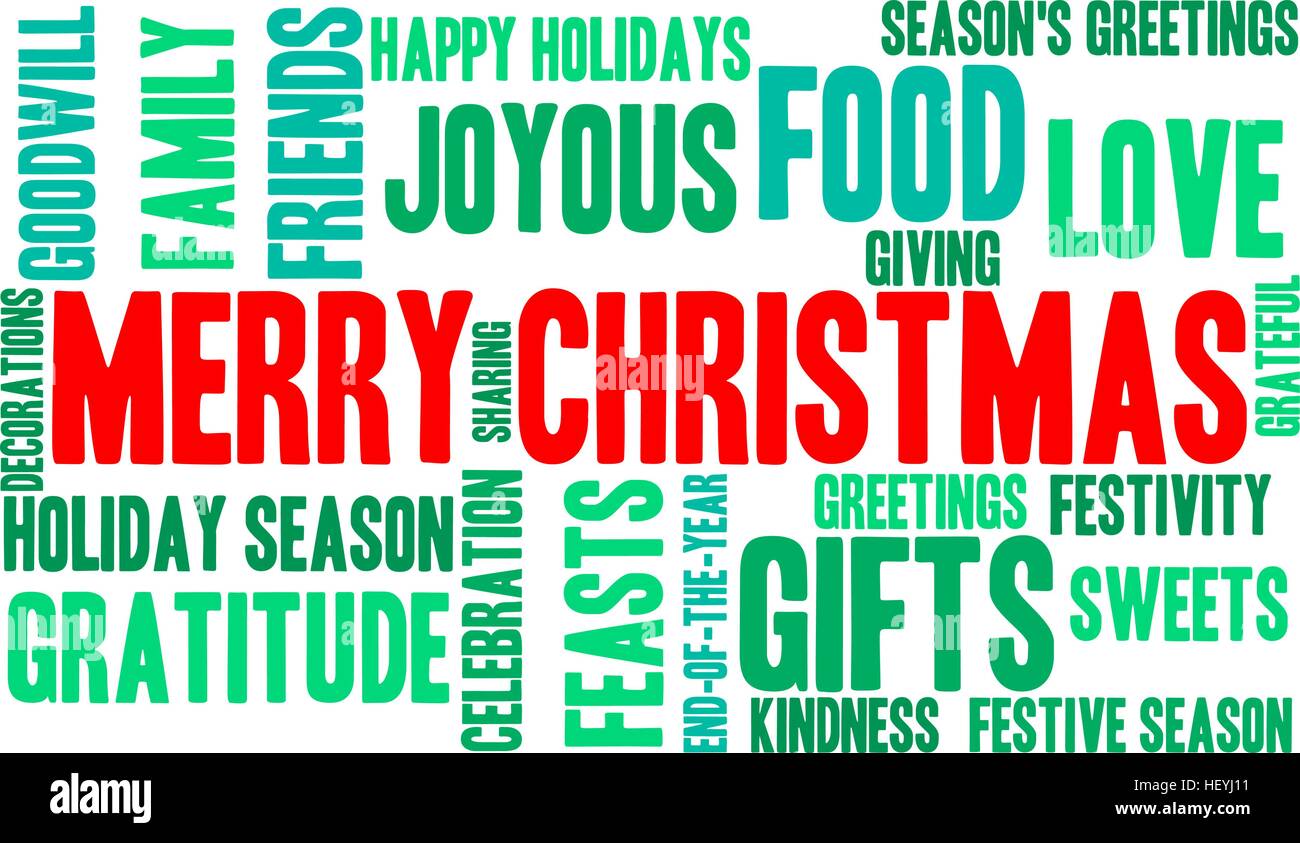 Merry Christmas word cloud on a white background Stock Vector Image ...