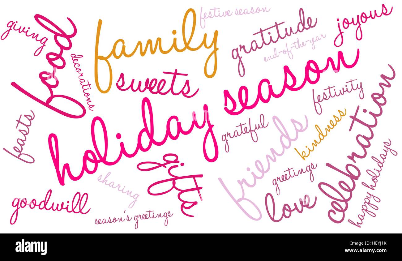 Holiday Season word cloud on a white background Stock Vector Image ...