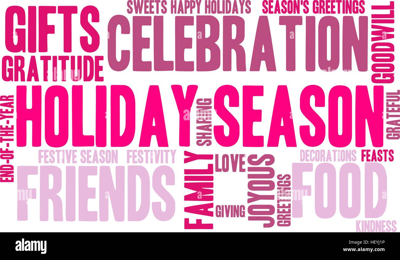 Holiday Season word cloud on a white background Stock Vector Image ...