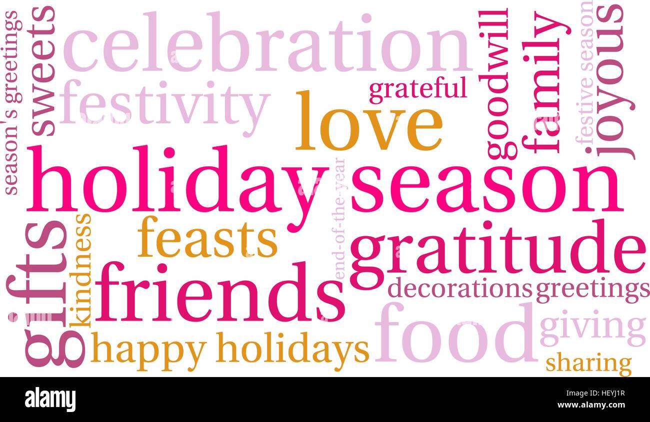 Holiday Season word cloud on a white background Stock Vector Image ...