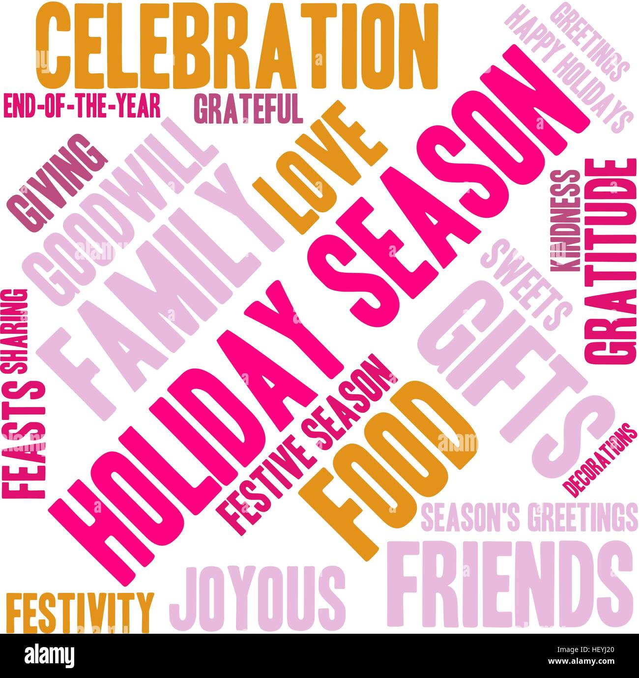 Holiday Season word cloud on a white background Stock Vector Image ...