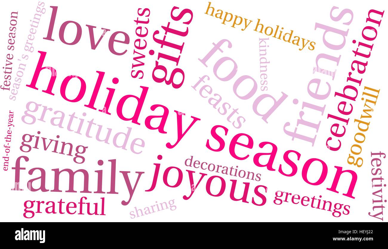 Holiday Season word cloud on a white background Stock Vector Image ...