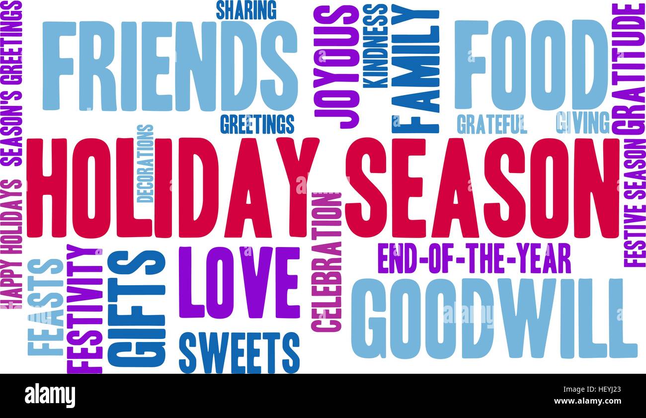 Holiday Season word cloud on a white background Stock Vector Image ...