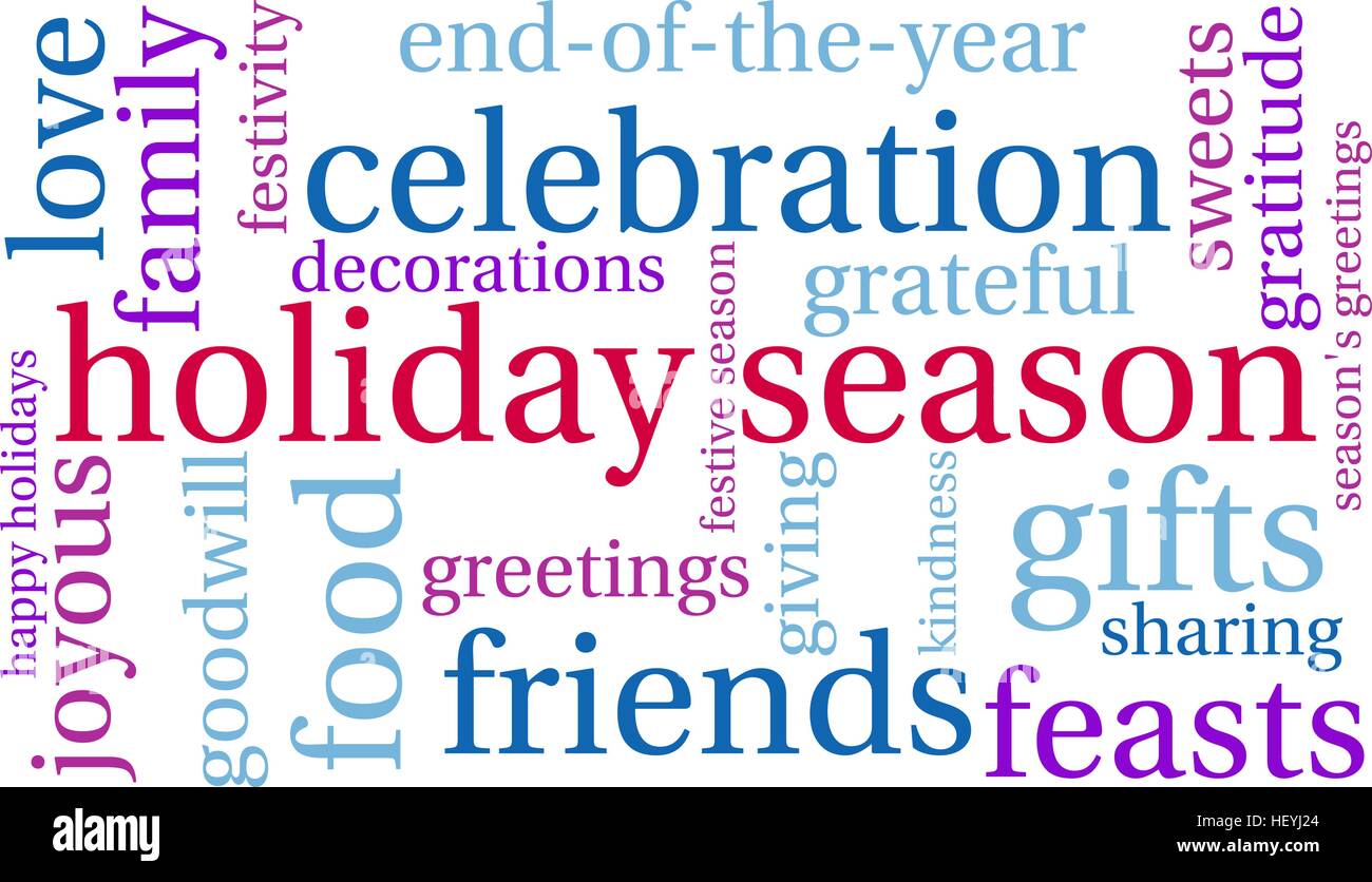 Holiday Season word cloud on a white background Stock Vector Image ...