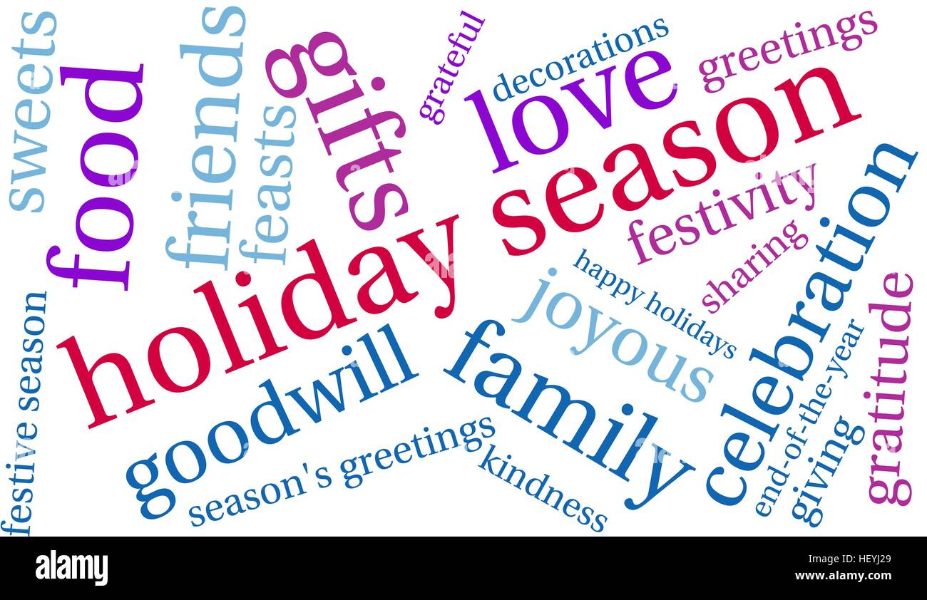 Holiday Season word cloud on a white background Stock Vector Image ...