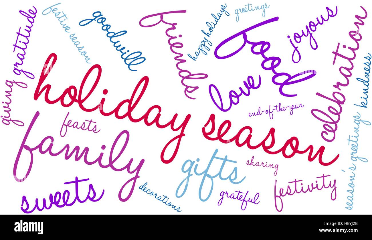 Holiday Season word cloud on a white background Stock Vector Image ...