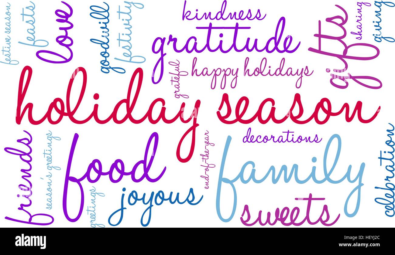 Holiday Season word cloud on a white background Stock Vector Image ...