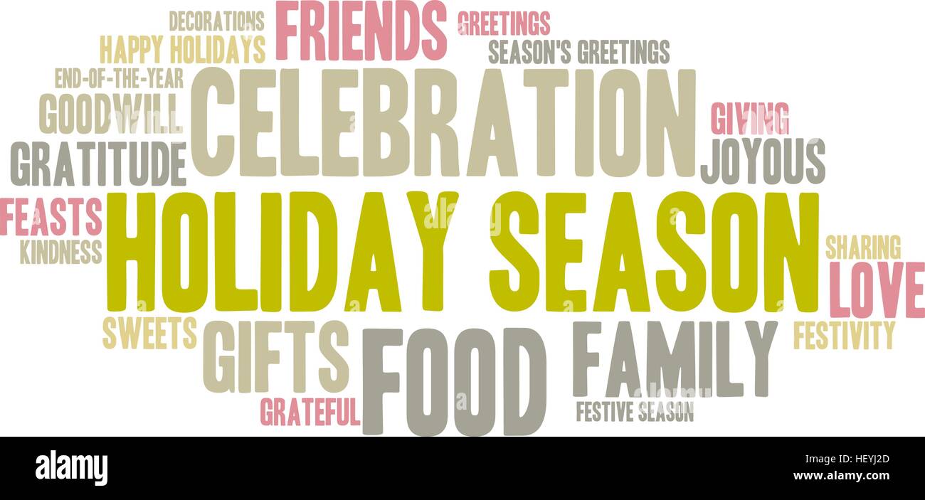 Holiday Season word cloud on a white background Stock Vector Image ...