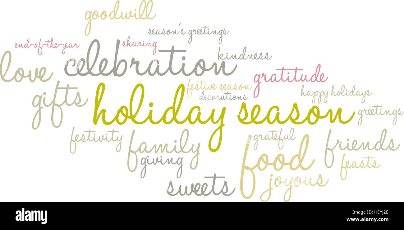 Holiday Season word cloud on a white background Stock Vector Image ...