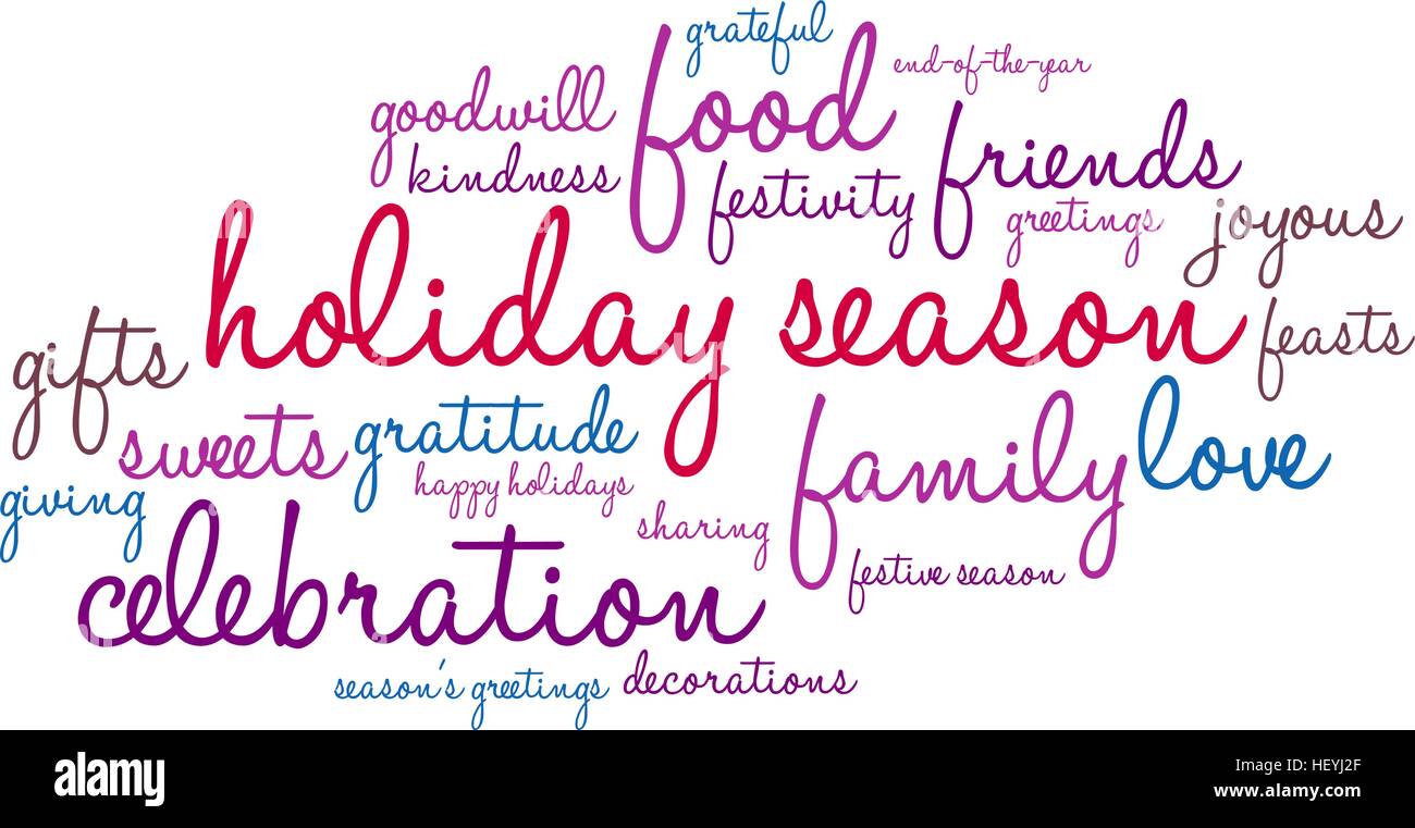 Holiday Season word cloud on a white background Stock Vector Image ...