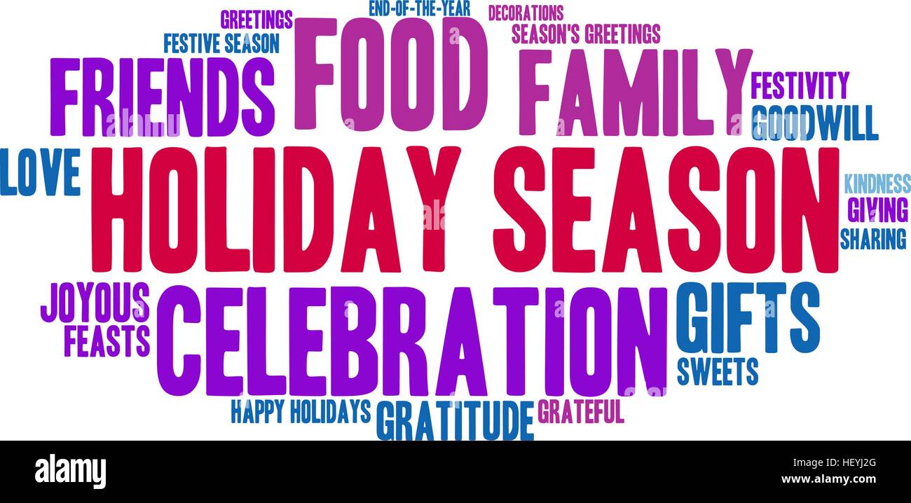 Holiday Season word cloud on a white background Stock Vector Image ...