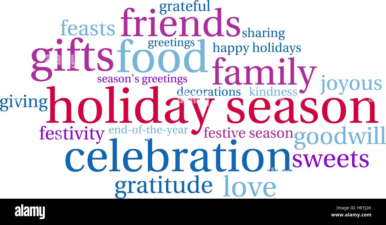 Holiday Season word cloud on a white background Stock Vector Image ...