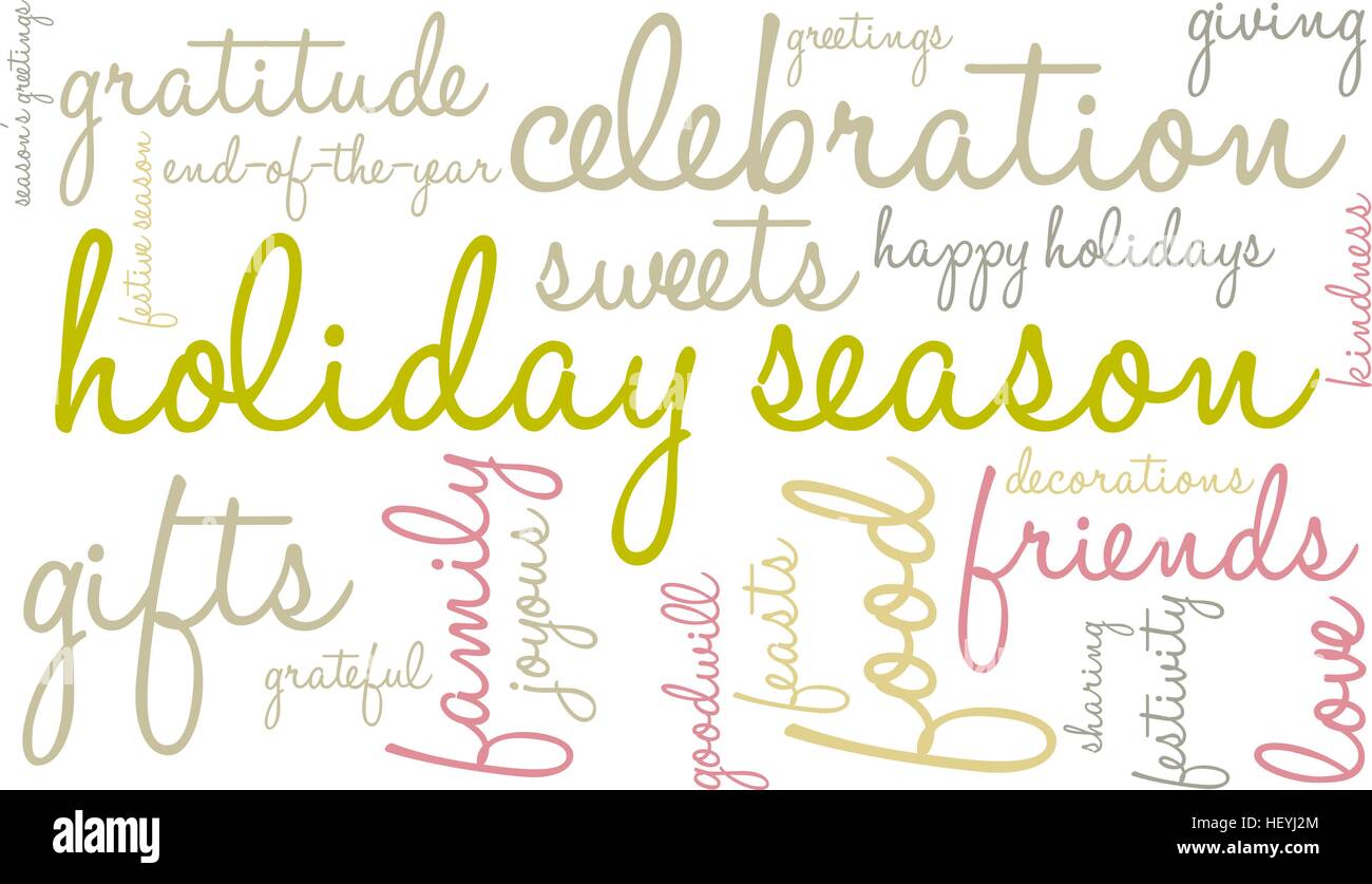 Holiday Season word cloud on a white background Stock Vector Image ...