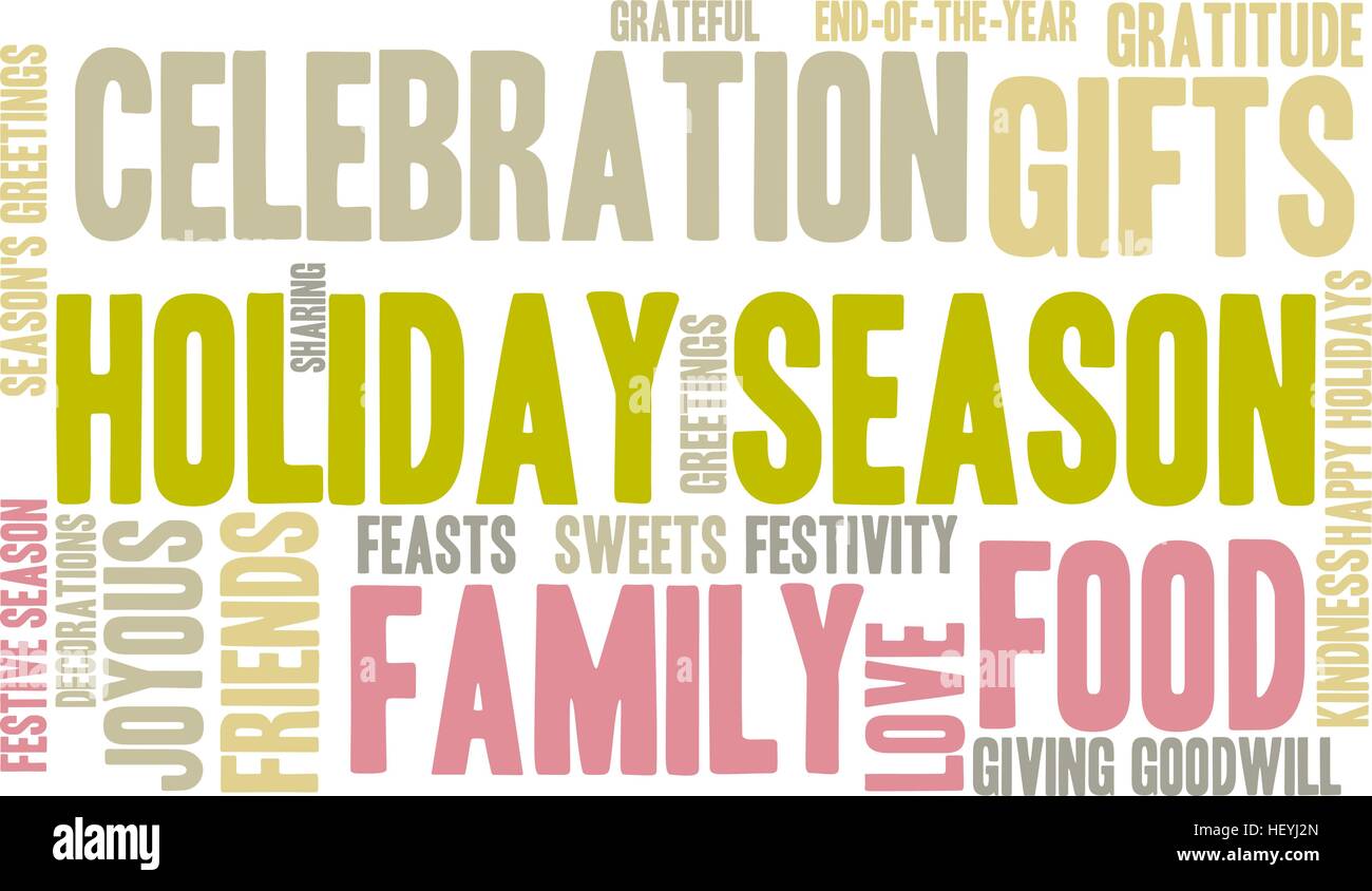 Holiday Season word cloud on a white background Stock Vector Image ...