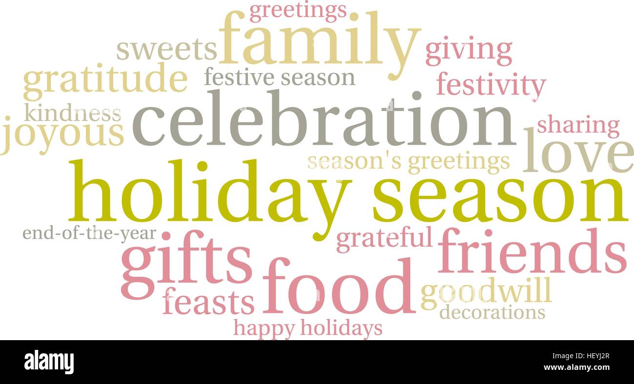Holiday Season word cloud on a white background Stock Vector Image ...