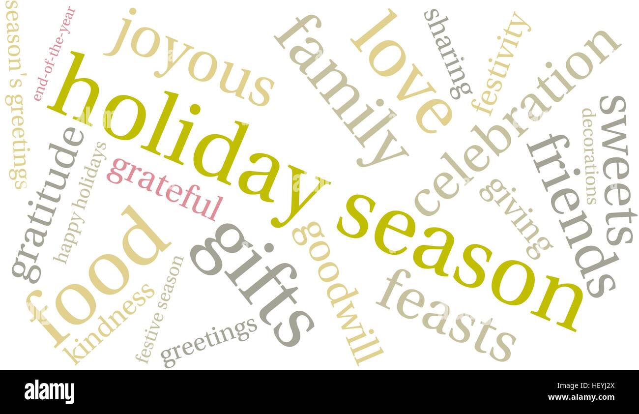 Holiday Season word cloud on a white background Stock Vector Image ...