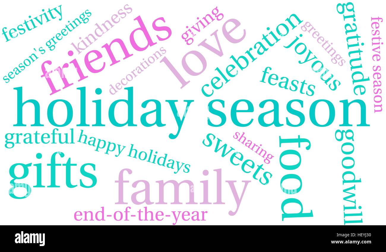 Holiday Season word cloud on a white background Stock Vector Image ...
