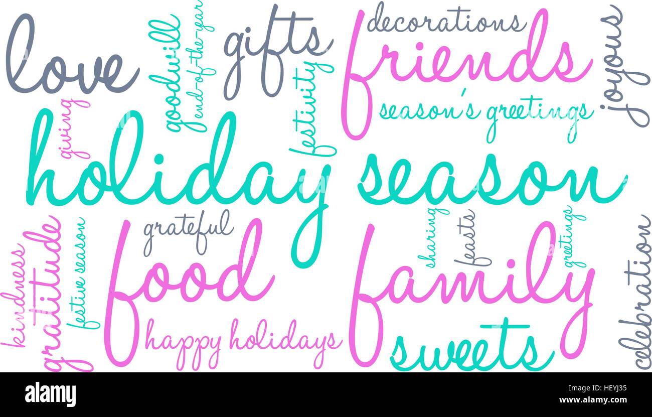 Holiday Season word cloud on a white background Stock Vector Image ...