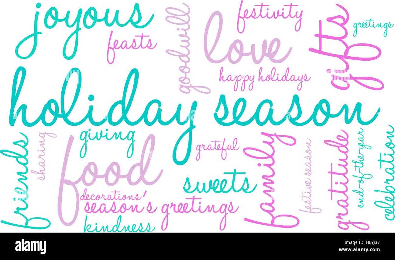 Holiday Season word cloud on a white background Stock Vector Image ...