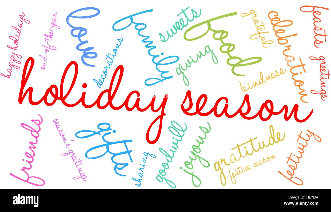 Holiday Season word cloud on a white background Stock Vector Image ...