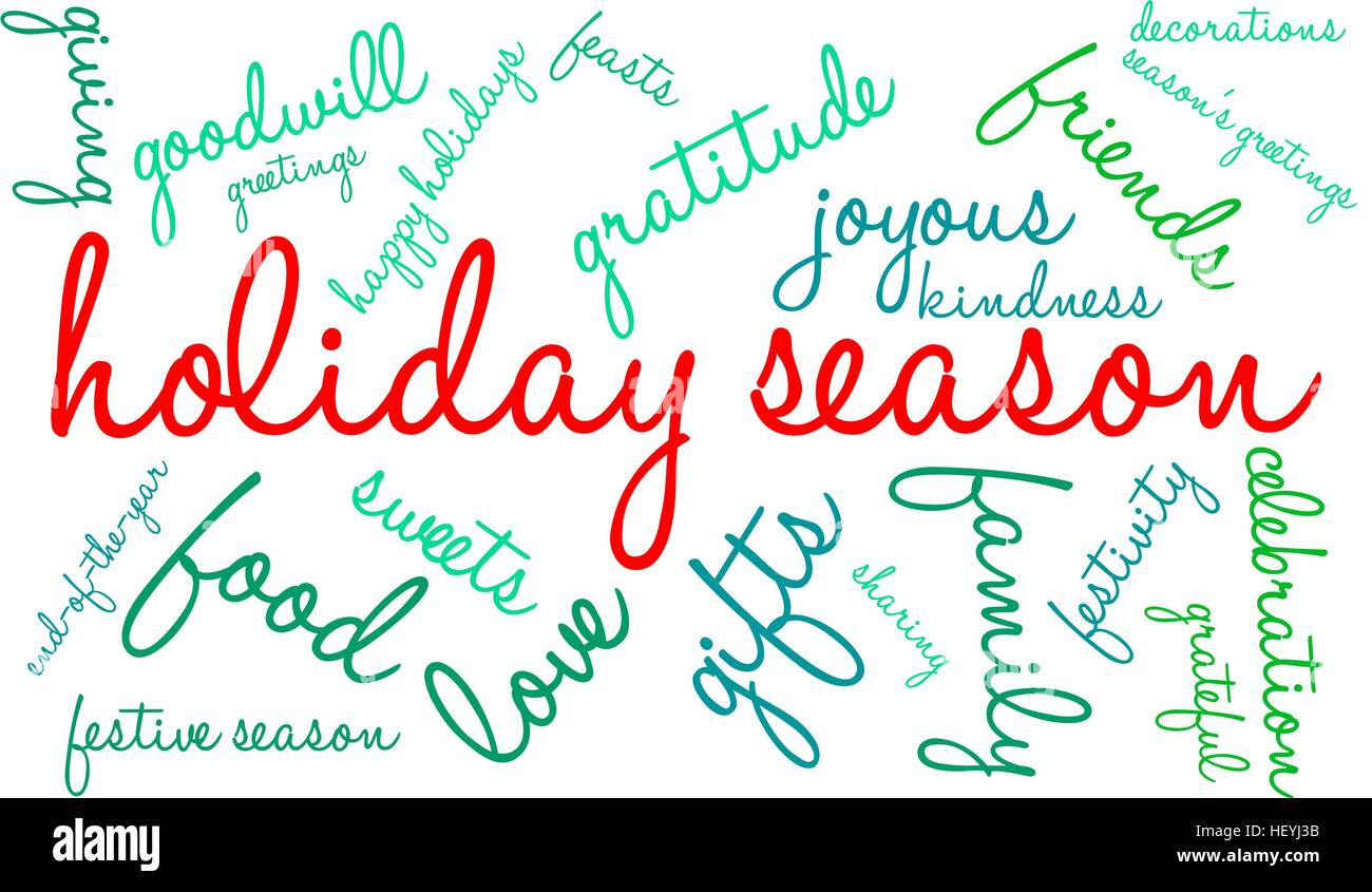 Holiday Season word cloud on a white background Stock Vector Image ...