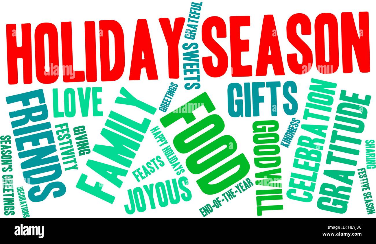 Holiday Season word cloud on a white background Stock Vector Image ...