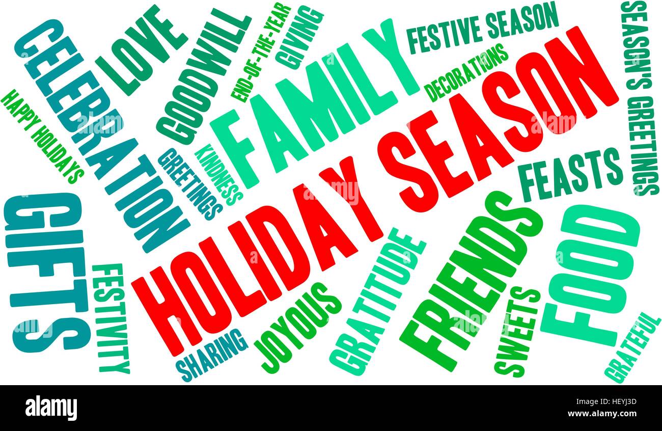 Holiday Season word cloud on a white background Stock Vector Image ...